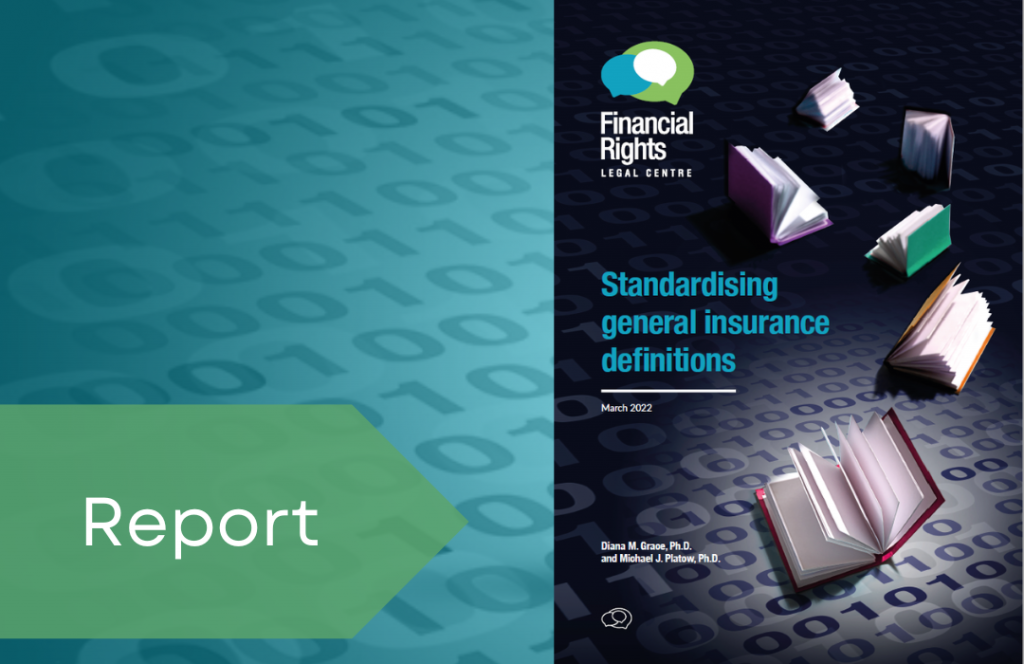 Standardising general insurance definitions - Financial Rights Legal Centre